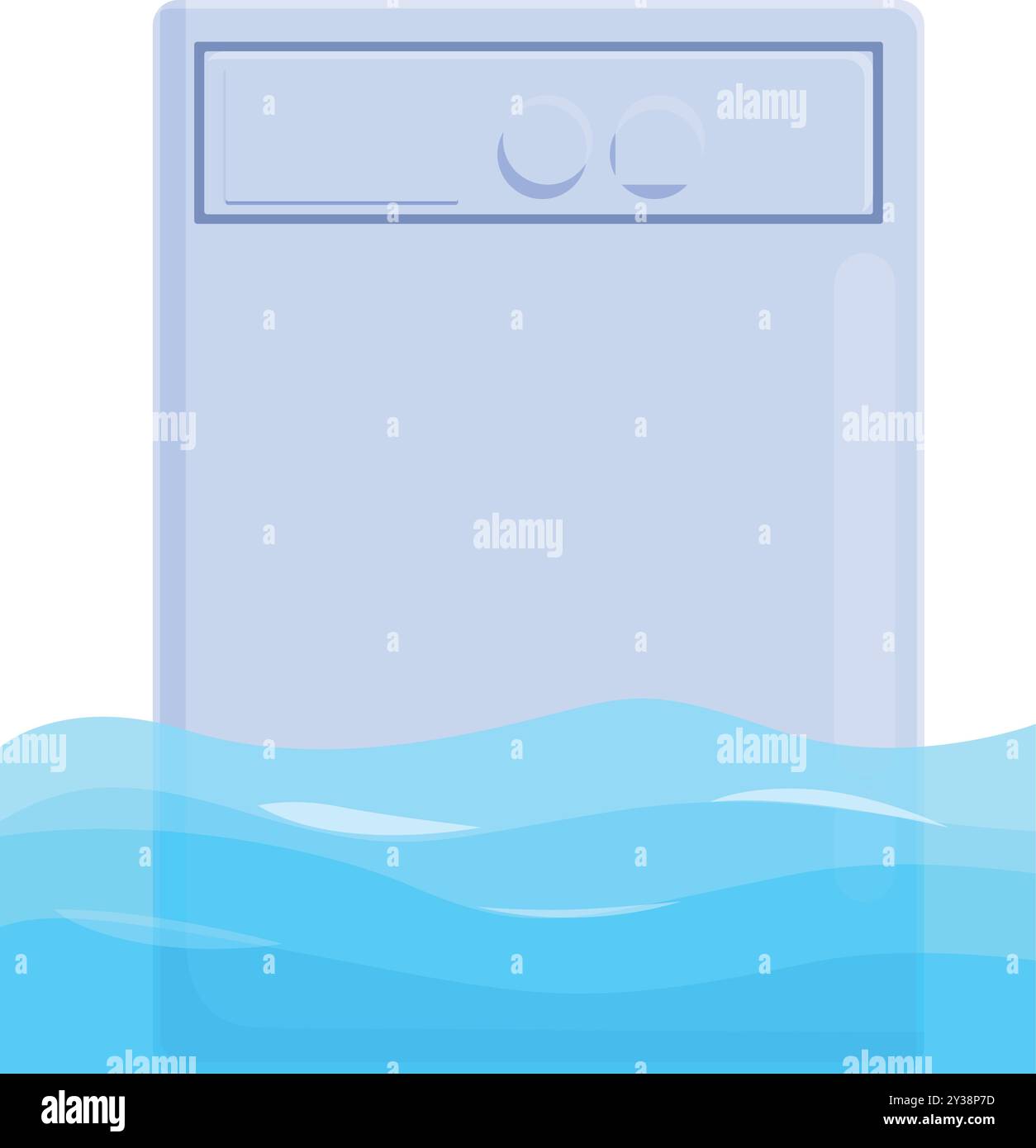 Water overflowing from a washing machine, representing a plumbing or ...