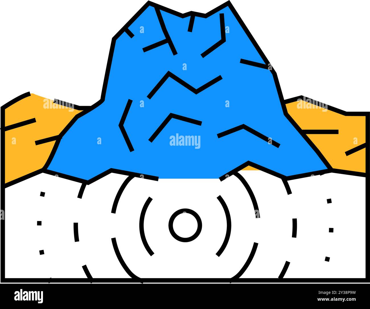 earthquake volcano icon color illustration Stock Vector Image & Art - Alamy