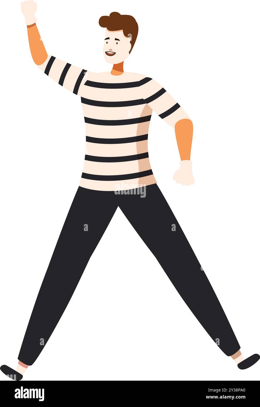 Male mime artist is walking and gesturing with his hands Stock Vector ...
