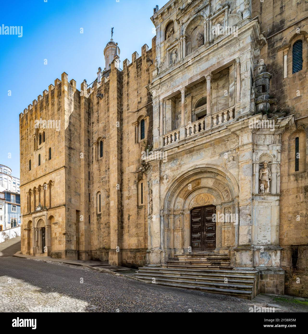 Porta Especiosa, Renaissance entrance of Se Velha, Coimbra, Portugal ...