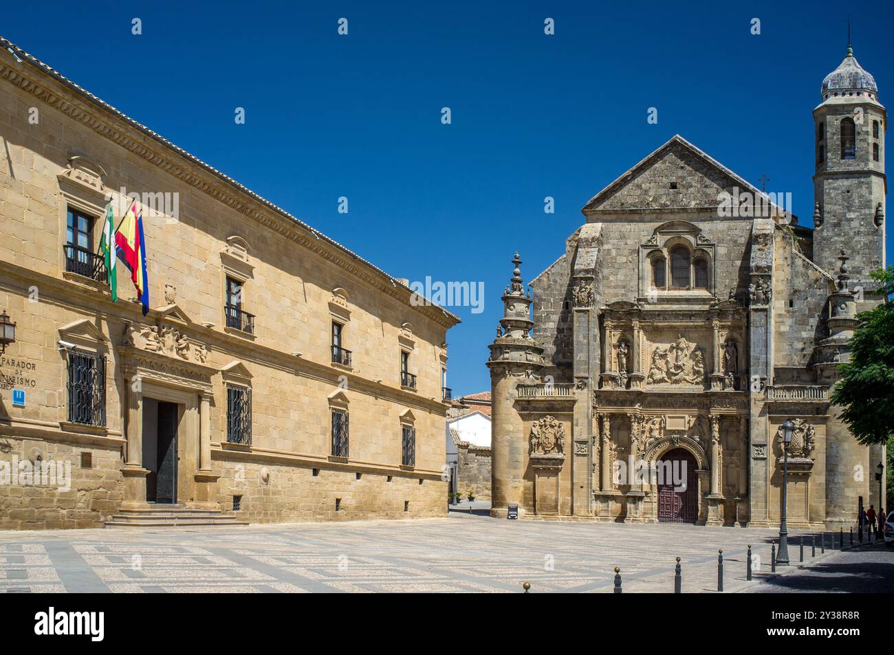 View of the historic Capilla del Salvador alongside the Renaissance ...