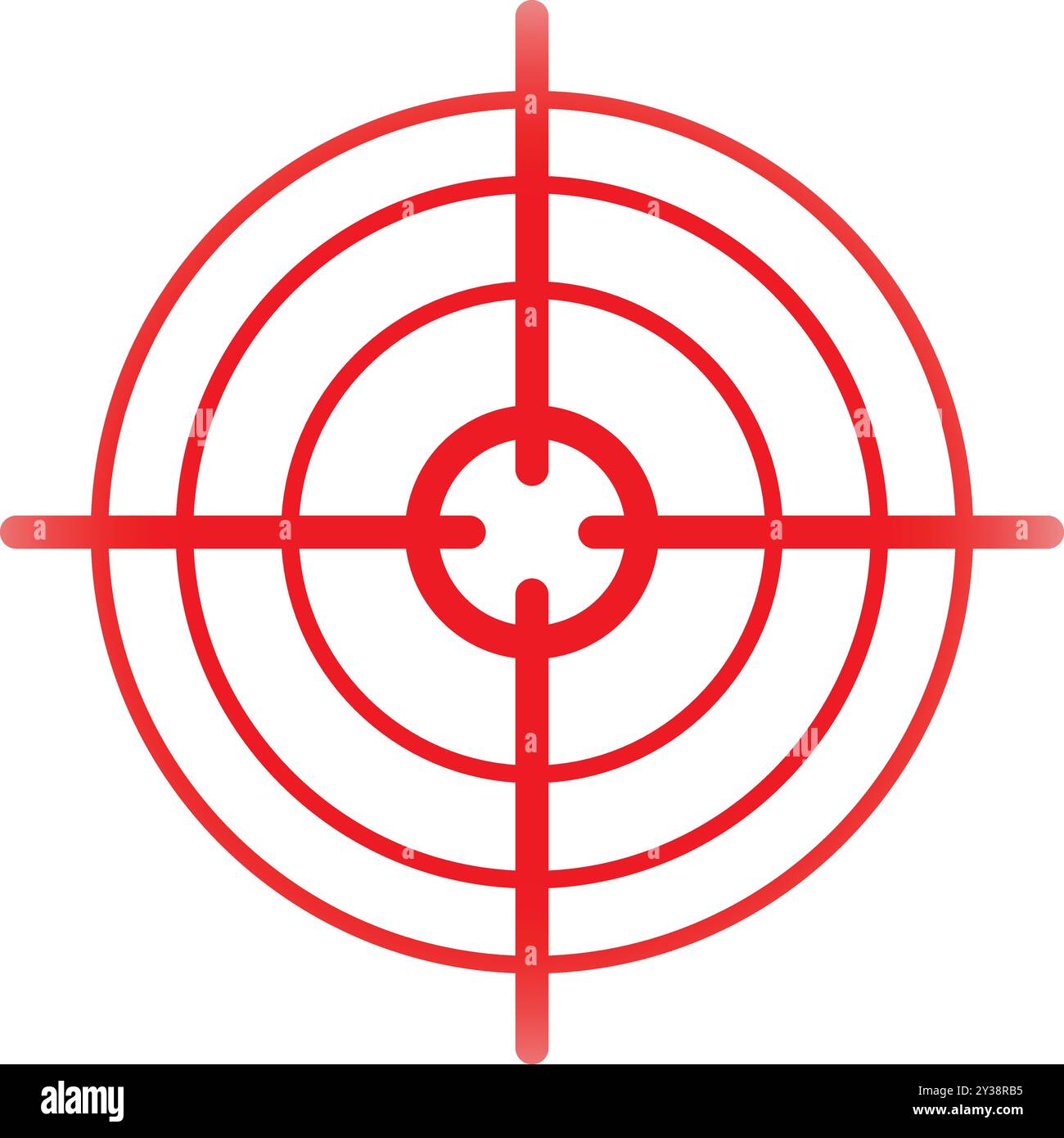Red gradient concentric targeting symbol focusing on the center point ...
