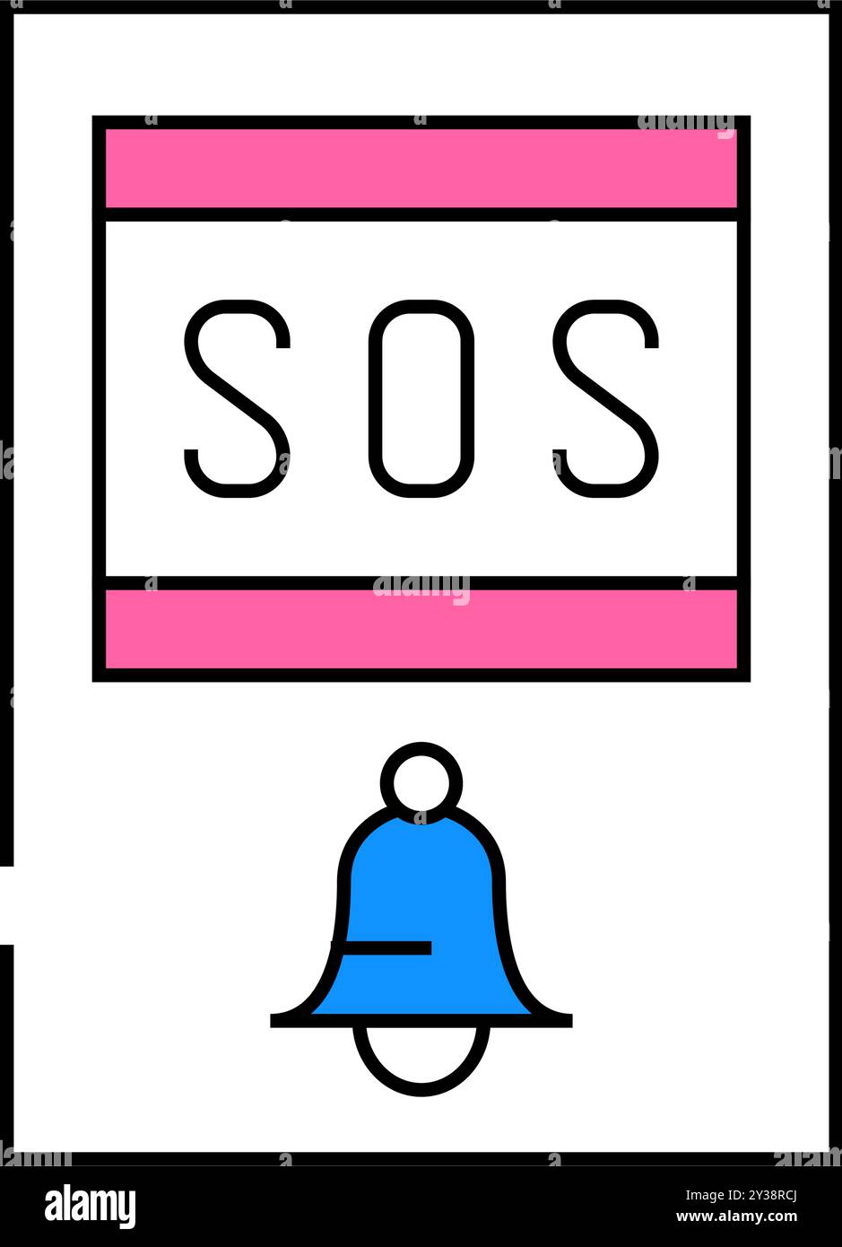 sos button icon color illustration Stock Vector Image & Art - Alamy