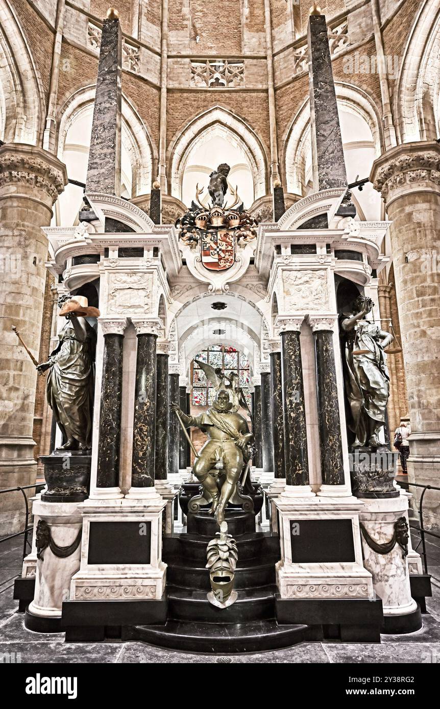 delft, netherlands - 2019.08.09: tomb of william 1 orange nassau (the ...