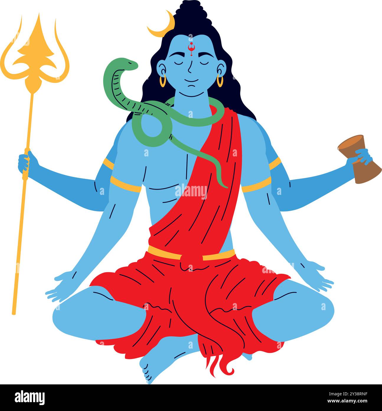 character of lord shiva sitting in lotus pose Stock Vector Image & Art ...