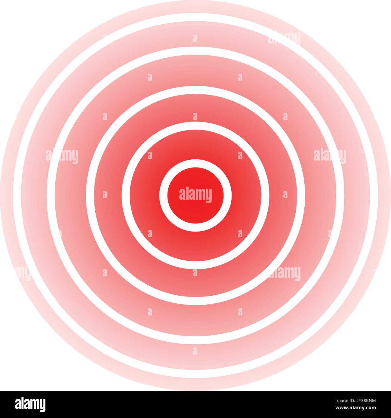 Red circles radiating from the center, visualizing pain, injury or ...