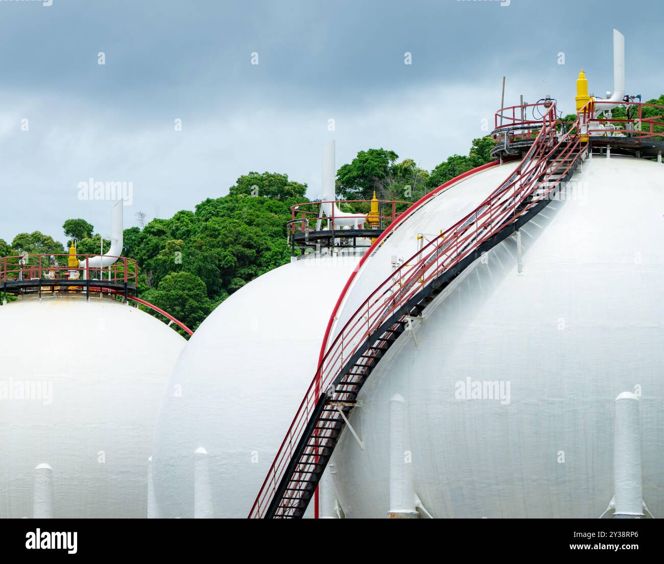 Industrial gas storage tank in factory, LNG or liquefied natural gas ...