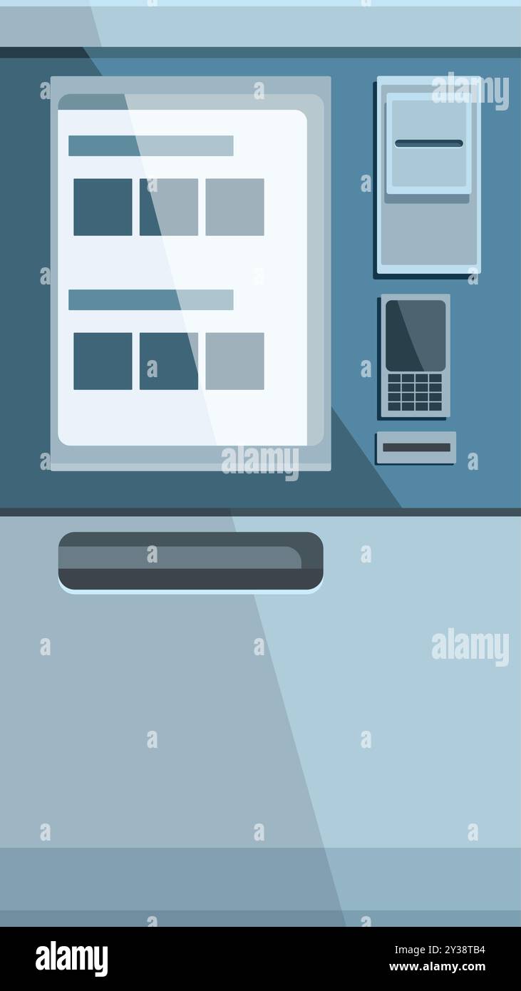 Modern atm machine is showing a payment processing operation on its screen Stock Vector Image ...