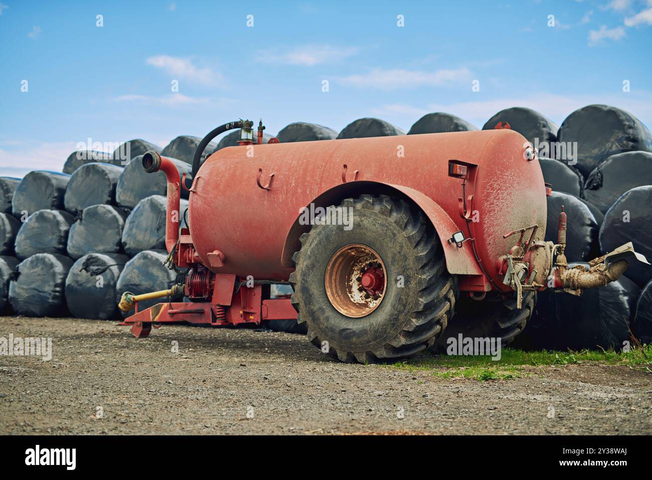 Agriculture, slurry tanker and storage on farm with equipment for ...