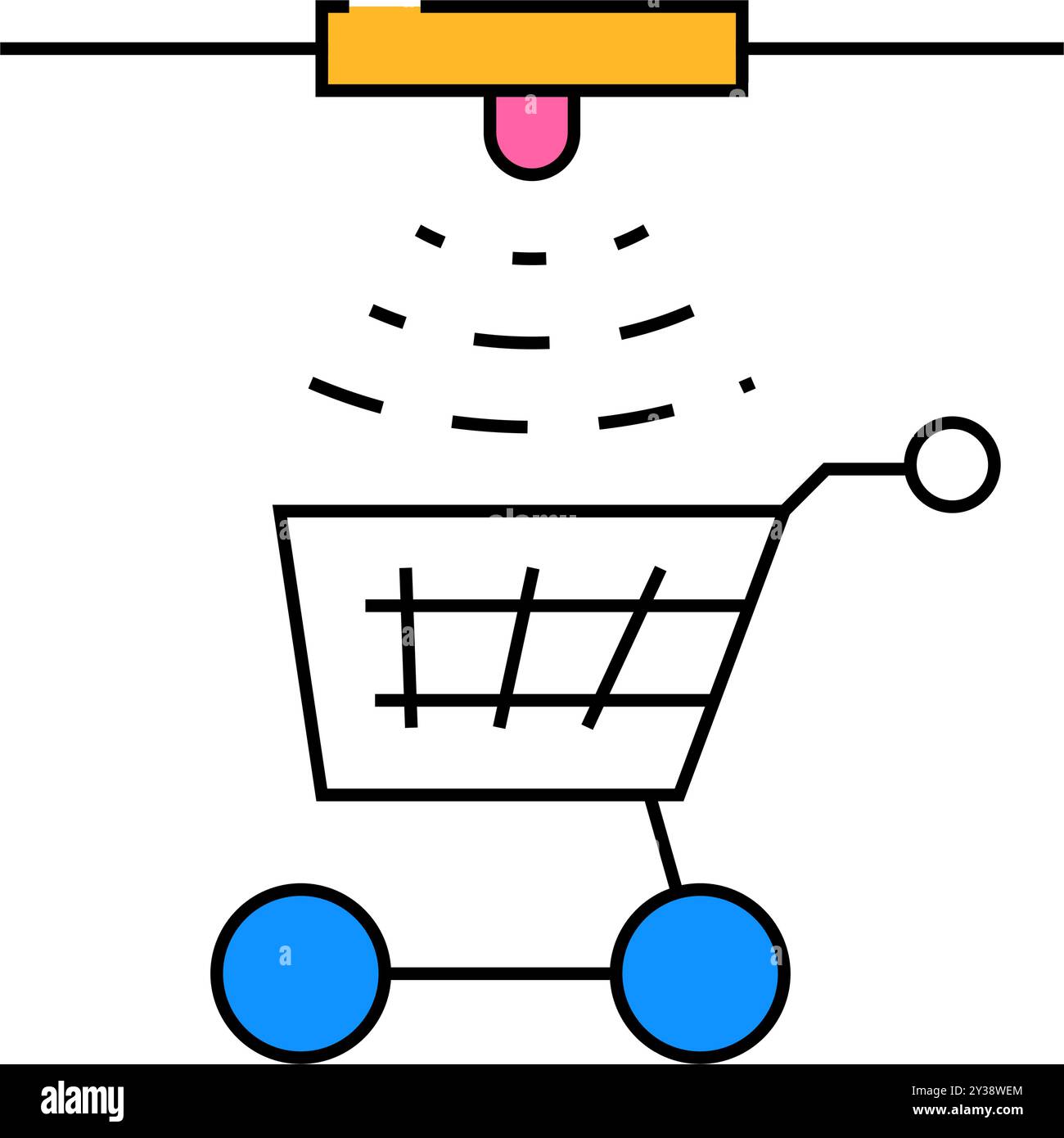 control of movement of carts icon color illustration Stock Vector Image ...