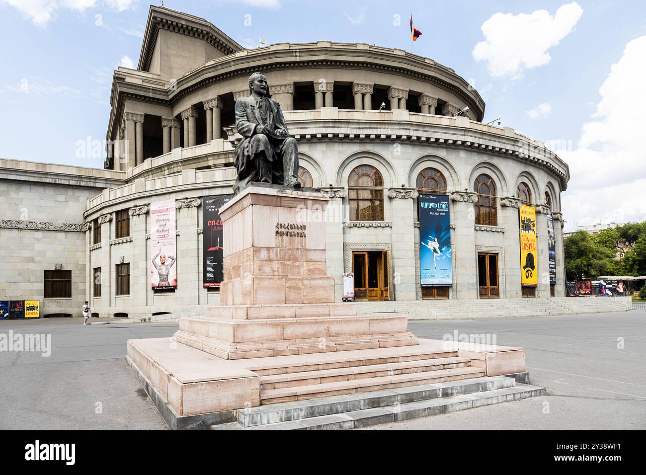 Yerevan, Armenia - July 12, 2024: statue of Hovhannes Tumanyan and ...