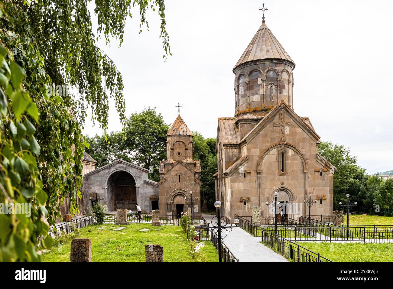 Tsaghkadzor, Armenia - July 14, 2024: view of Kecharis Monastery with ...