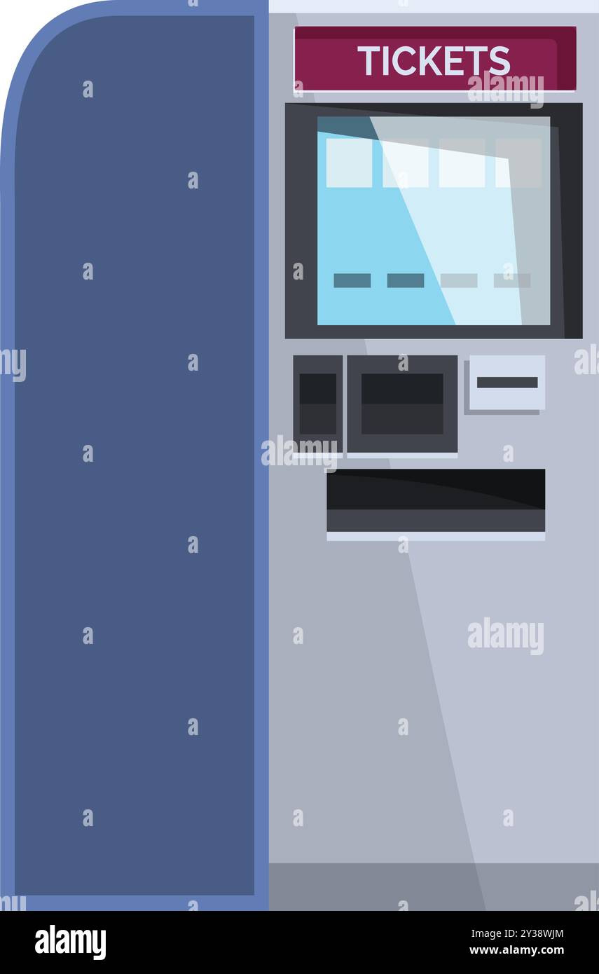 Modern ticket machine issuing tickets for the train, bus or other type ...