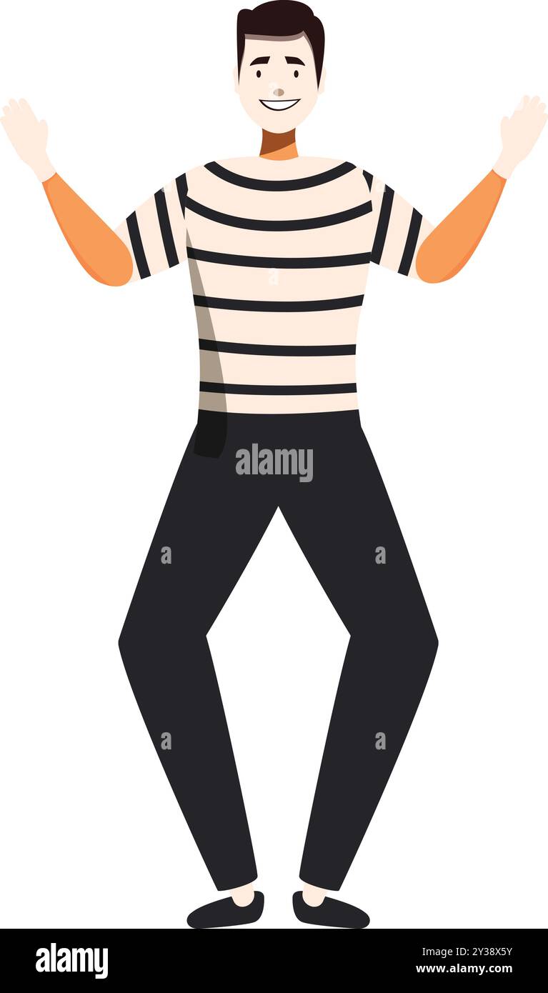 Male mime artist wearing traditional makeup and costume is standing ...