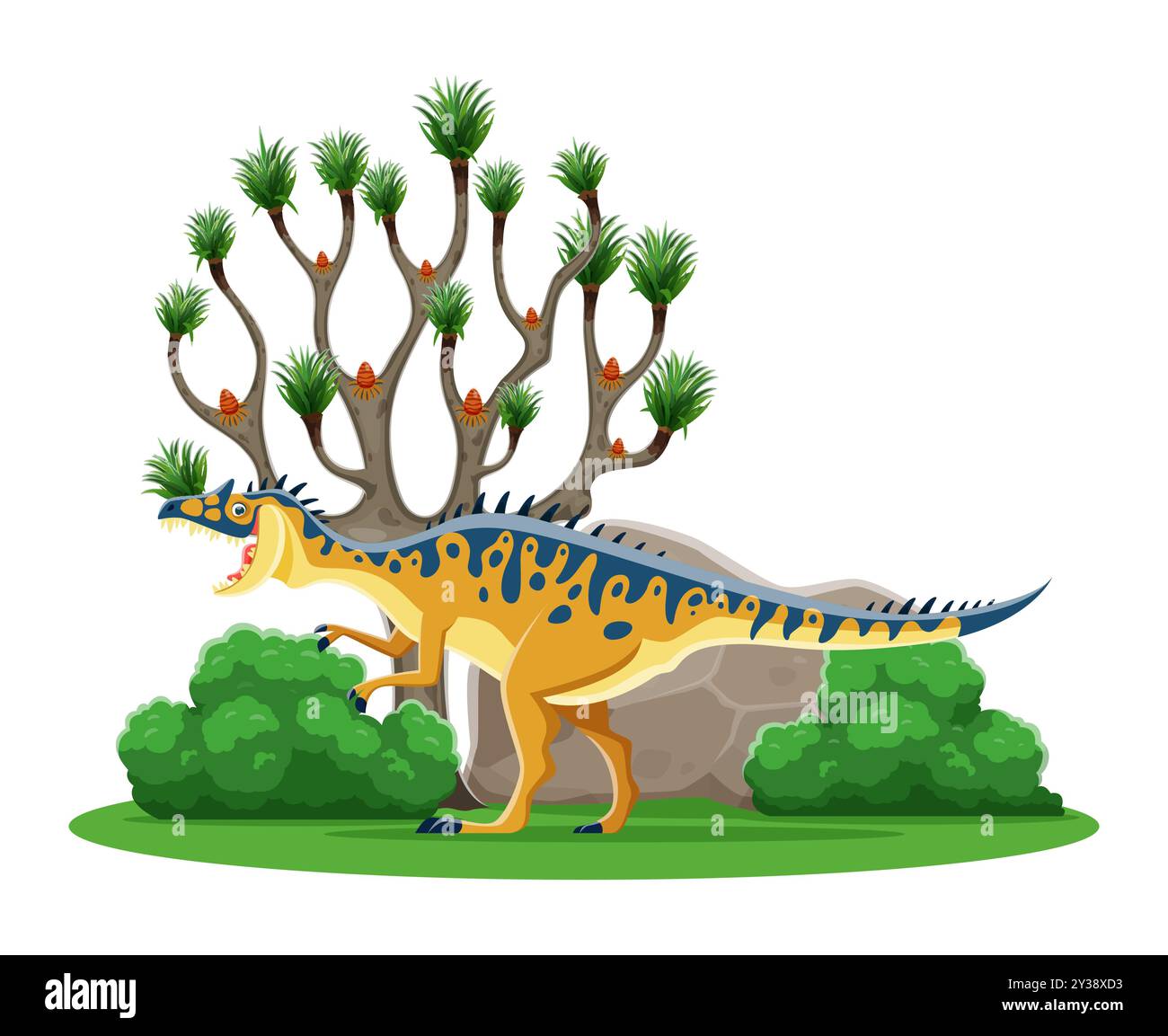 Neovenator prehistoric dinosaur character in a lush prehistoric forest ...
