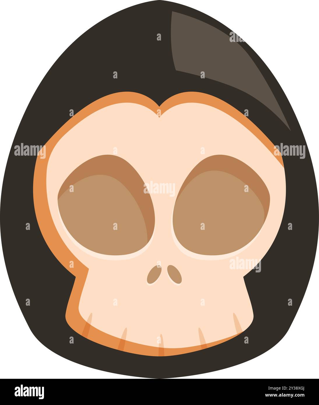 Cartoon illustration of a skull wearing a black hood, evoking the ...