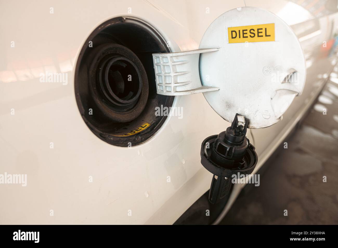 fuel cap of a diesel car Stock Photo - Alamy