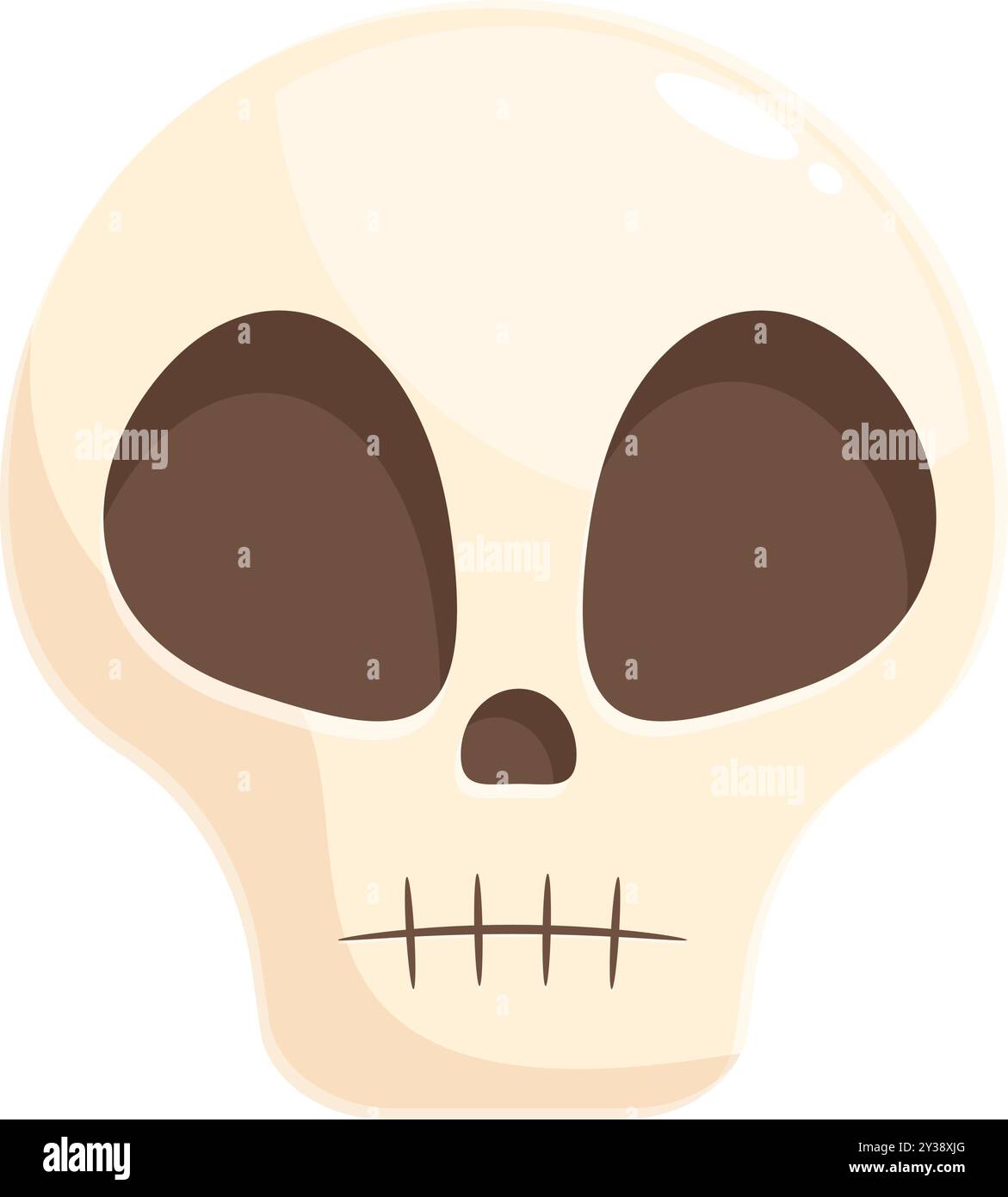 Cartoon skull with big round eyes and its mouth sewn shut Stock Vector ...