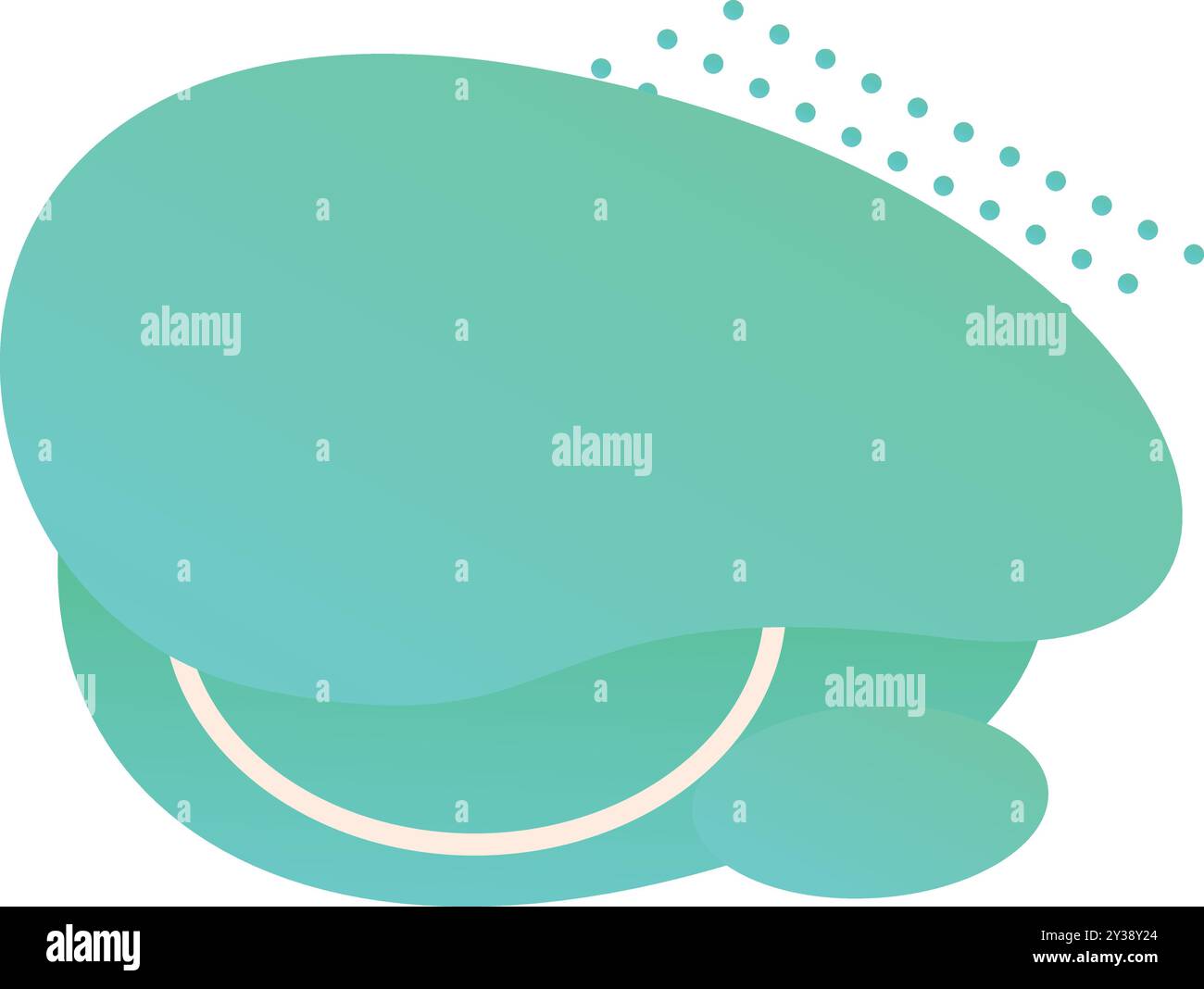 Modern abstract liquid shape with gradient forming turquoise blob with ...