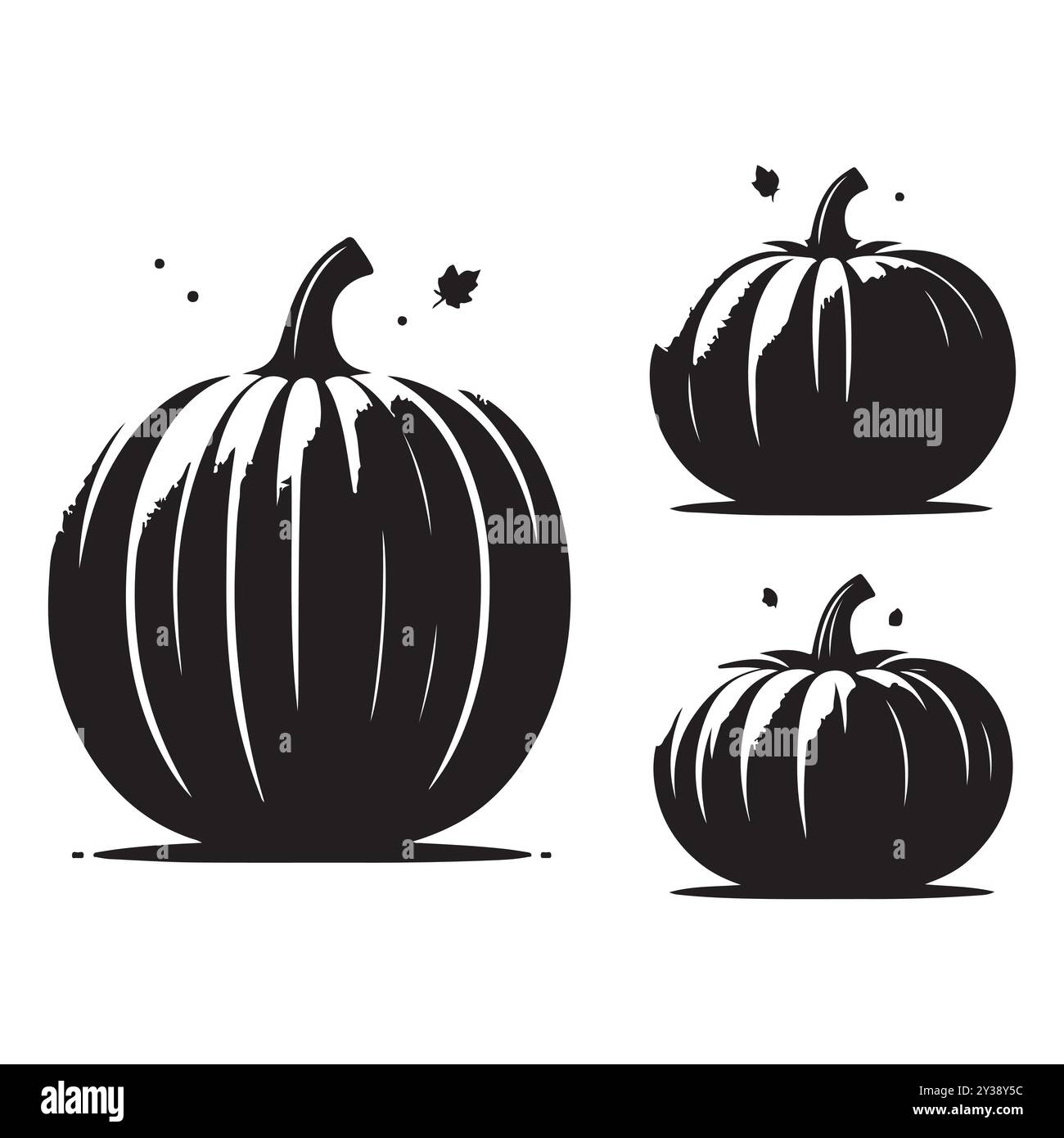 Set of pumpkin silhouettes isolated on a white background, Vector ...