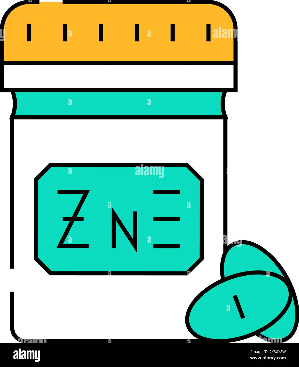 zinc pills trace elements icon color illustration Stock Vector Image ...