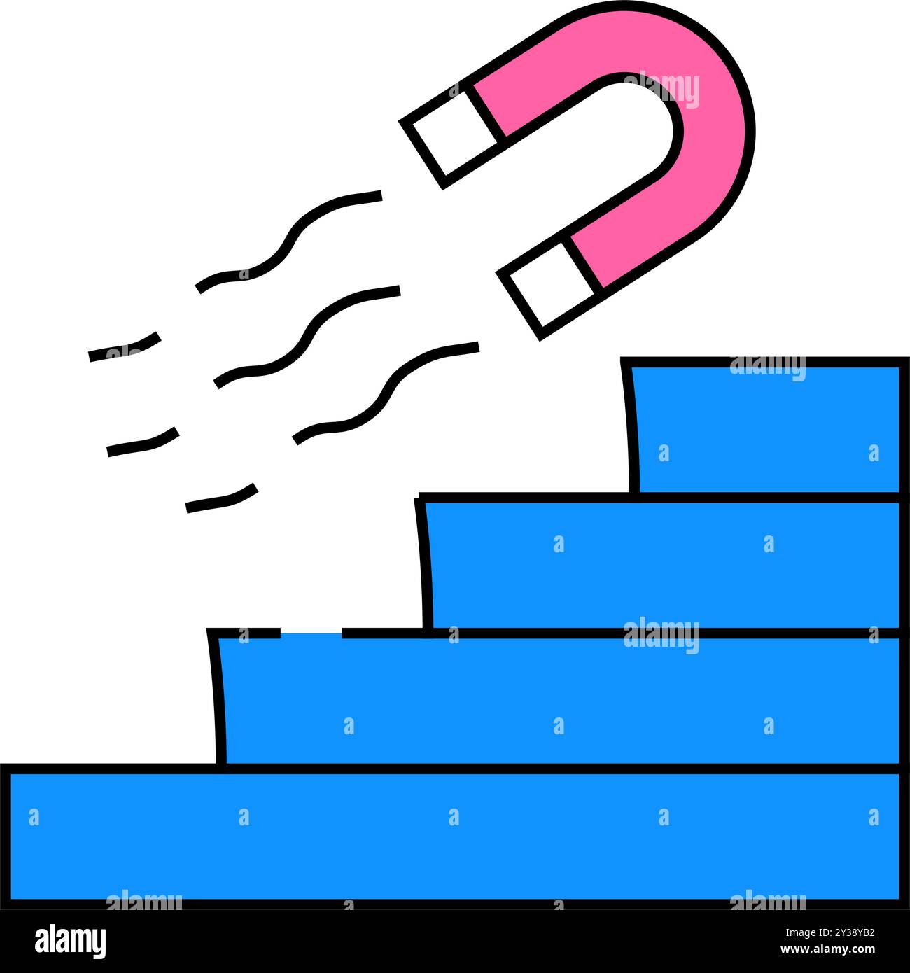 magnetic power for success goal achievement icon color illustration ...