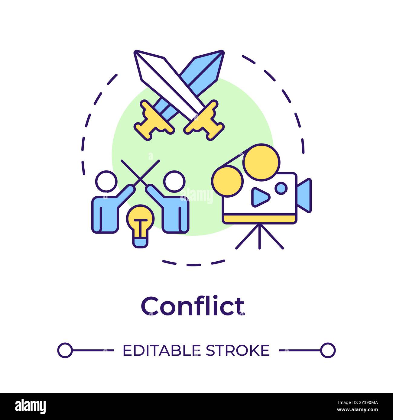 Conflict multi color concept icon Stock Vector Image & Art - Alamy