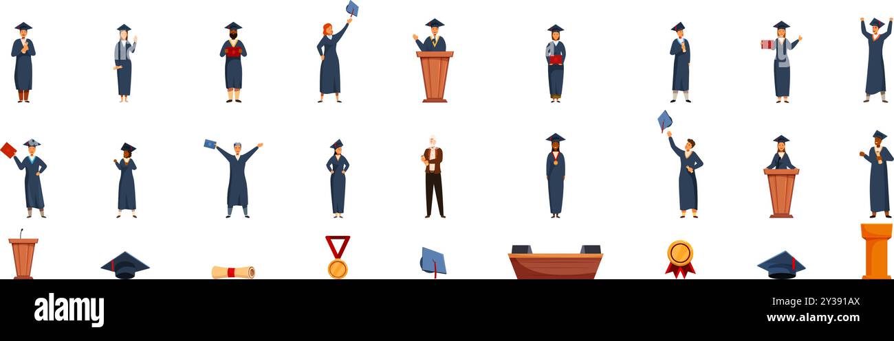 Graduation diplomas podium Stock Vector Images - Alamy