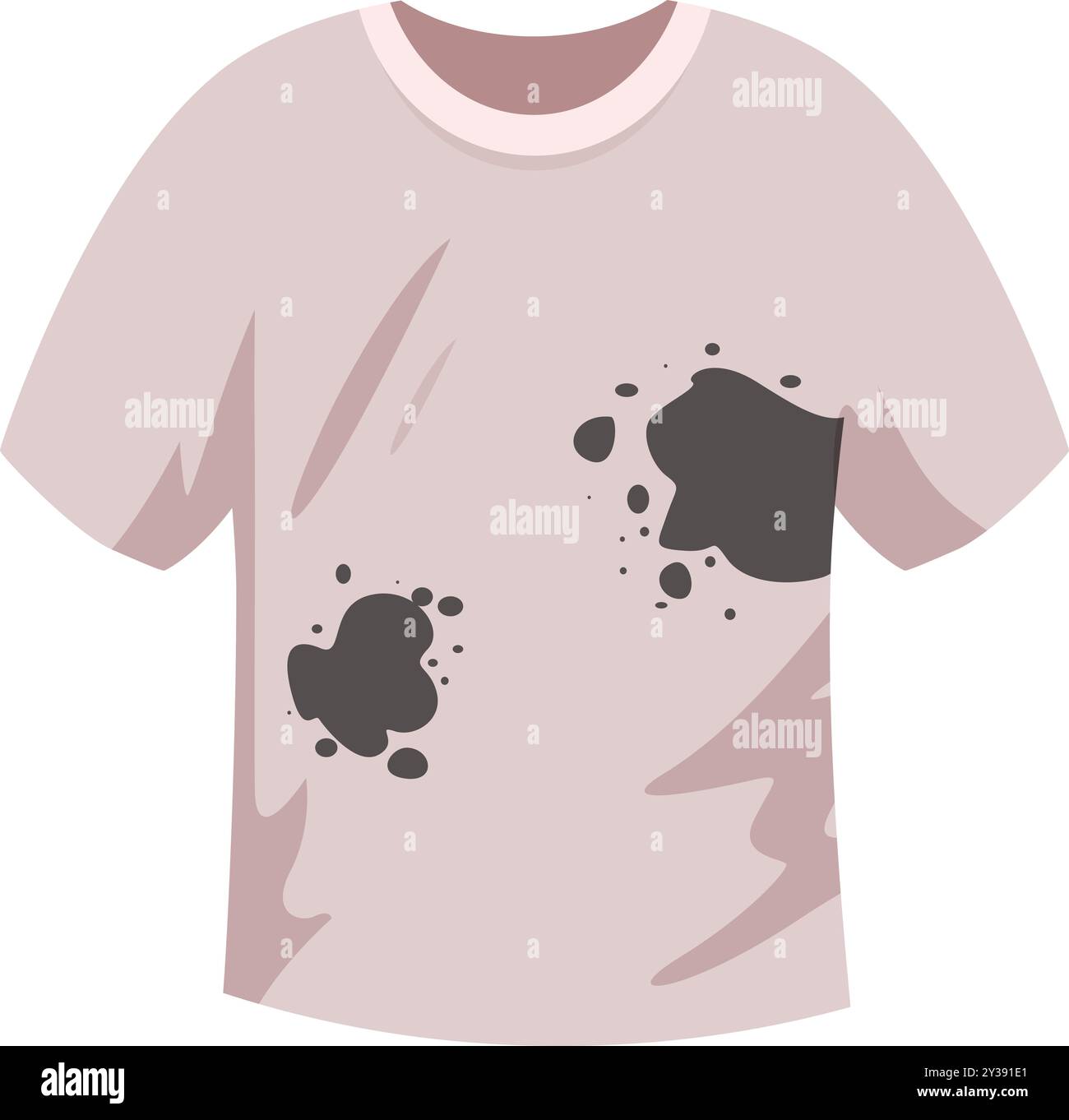 Light colored t shirt showing stains from food or paint as a symbol of ...