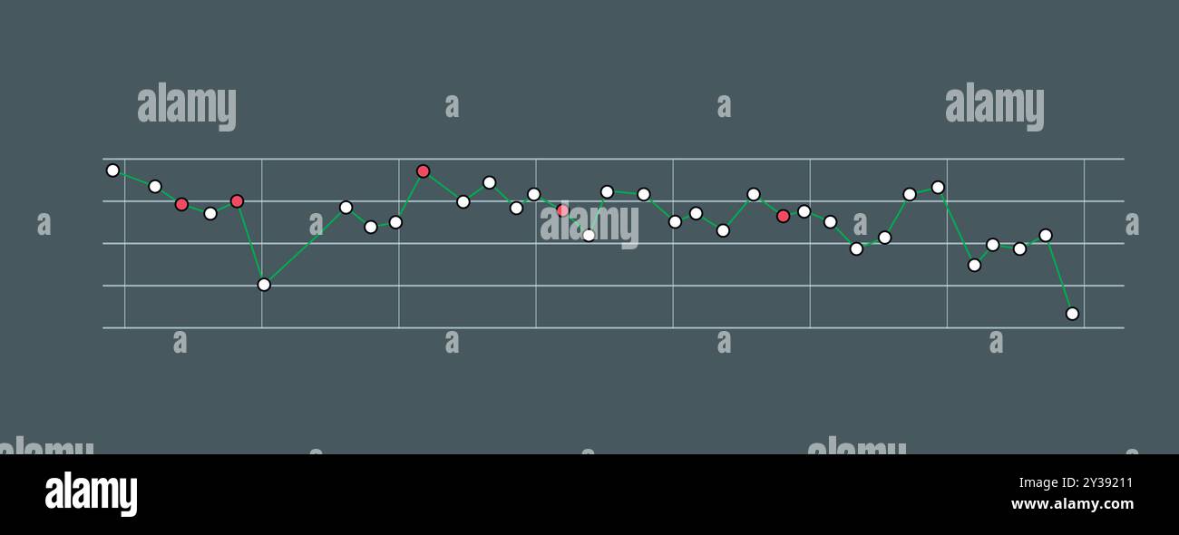 Business graph, chart. Moving up the scores. Downward movement. Vector ...