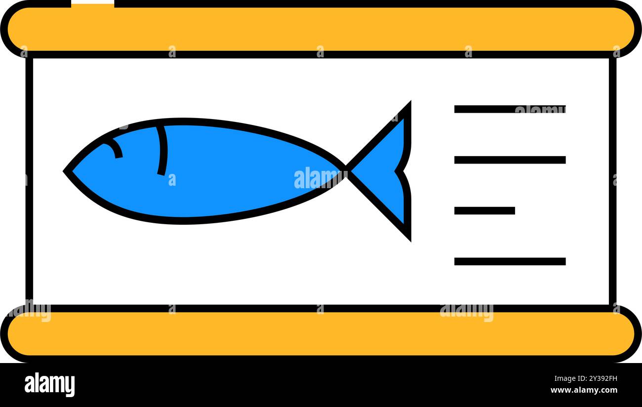 fish canned food icon color illustration Stock Vector Image & Art - Alamy