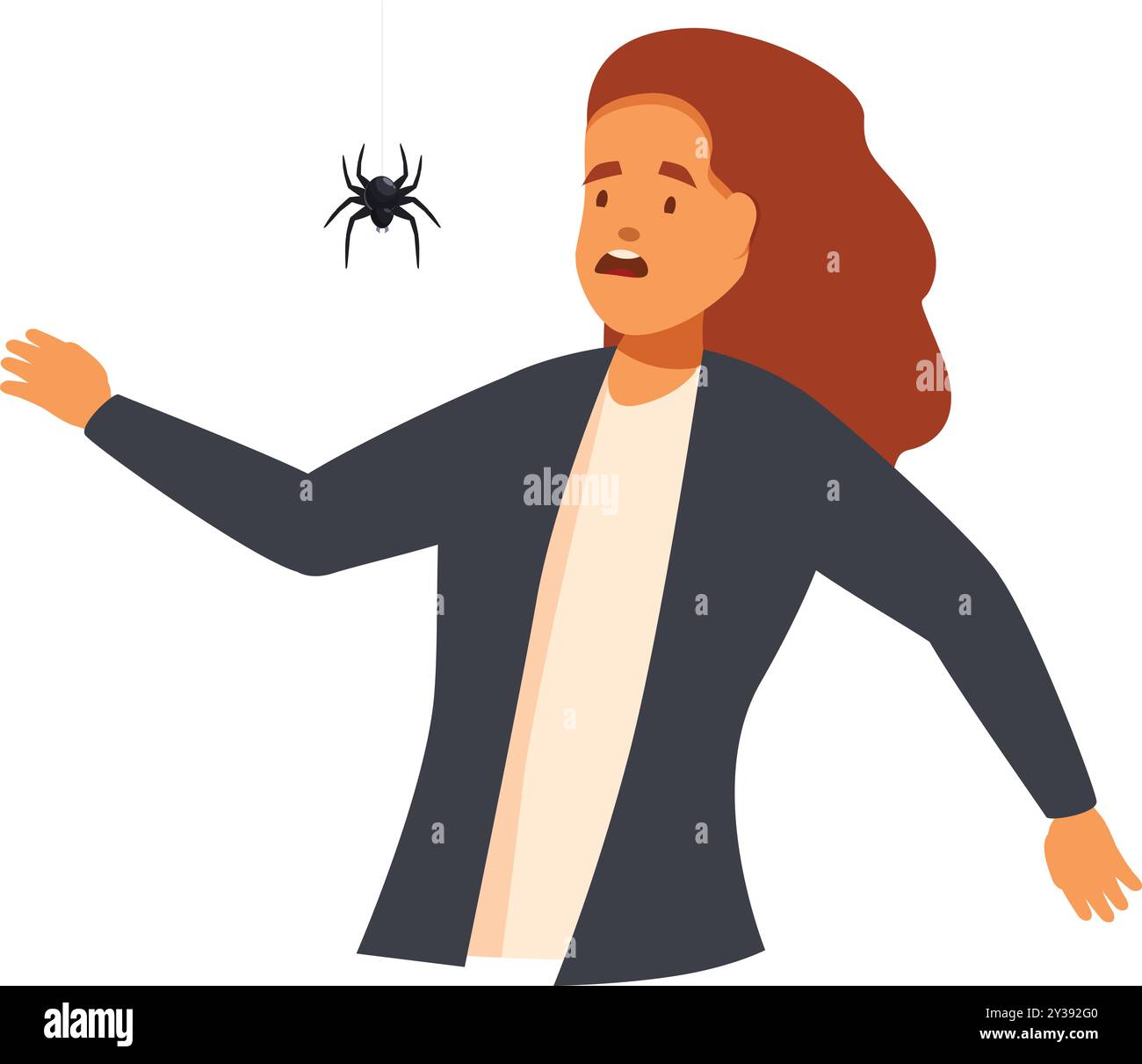 Young woman with disgusted face expression raising her hands in fear ...