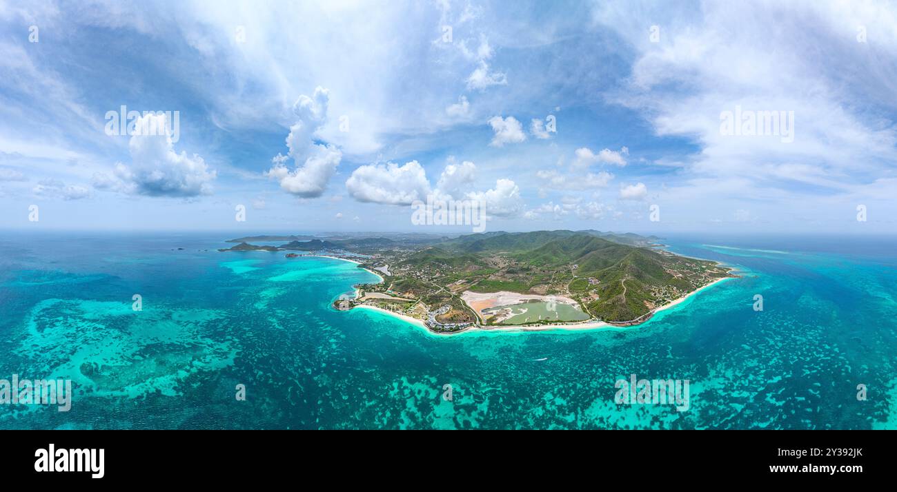 Aerial panoramic of beaches washed by Caribbean sea Stock Photo - Alamy