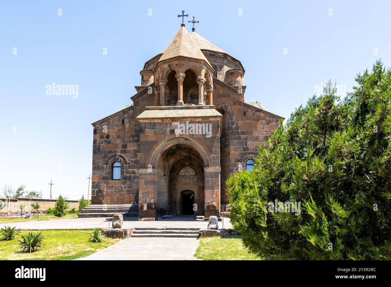 view of Saint Hripsime Church in Etchmiadzin, Armenia on sunny summer ...