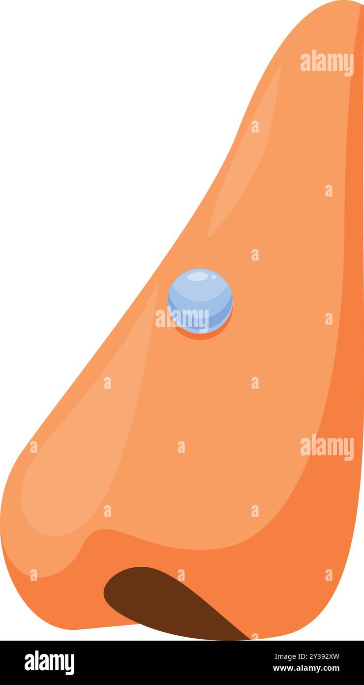 Cartoon illustration of a human nose with a drop of nasal spray being ...