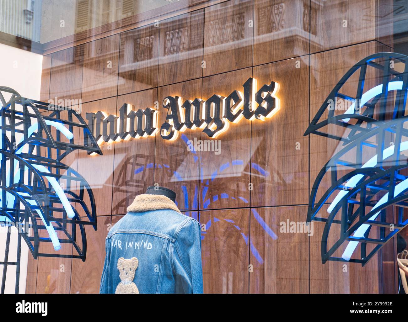 Palm Angels flagship store window in Milano Italy, fall 2024 Stock ...