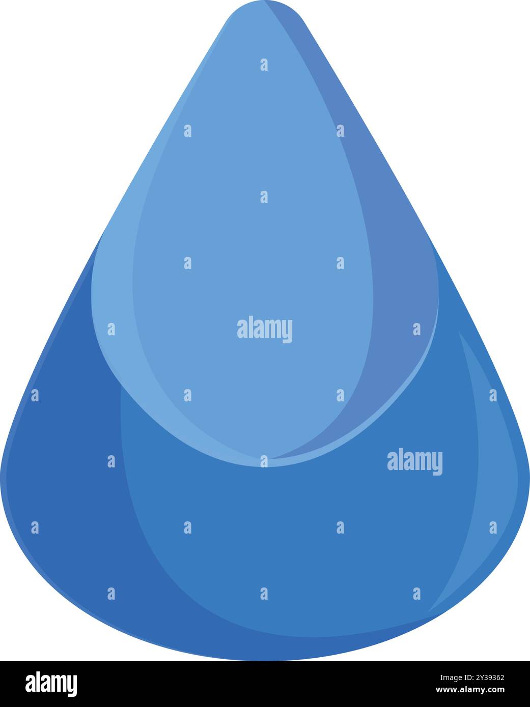 Cartoon blue water drop forming a conical shape, representing hydration ...