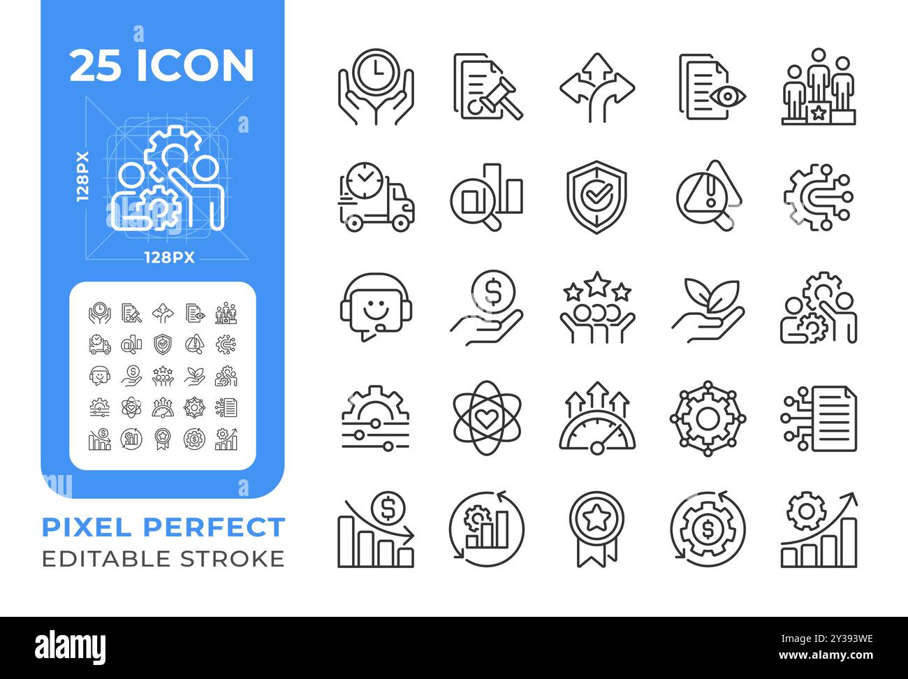 Production workflow line icons Cut Out Stock Images & Pictures - Alamy