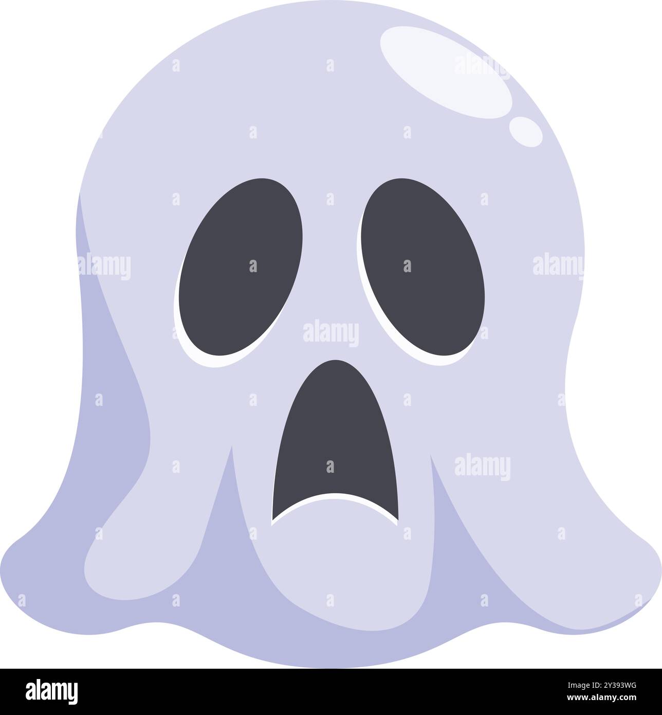 Cartoon ghost with big eyes and mouth open is floating in the air Stock ...