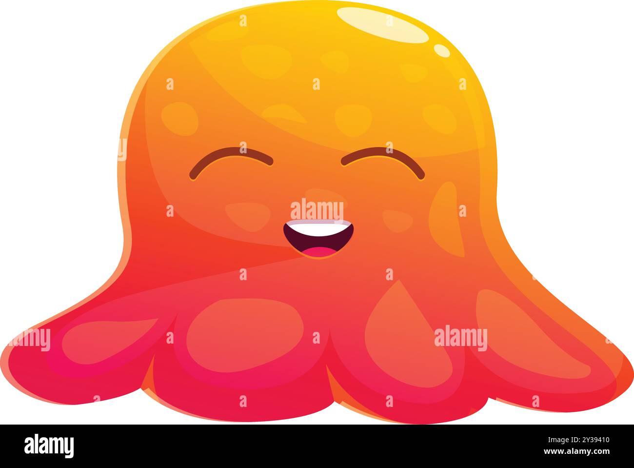Cartoon octopus with a big smile, looking happy and friendly Stock ...