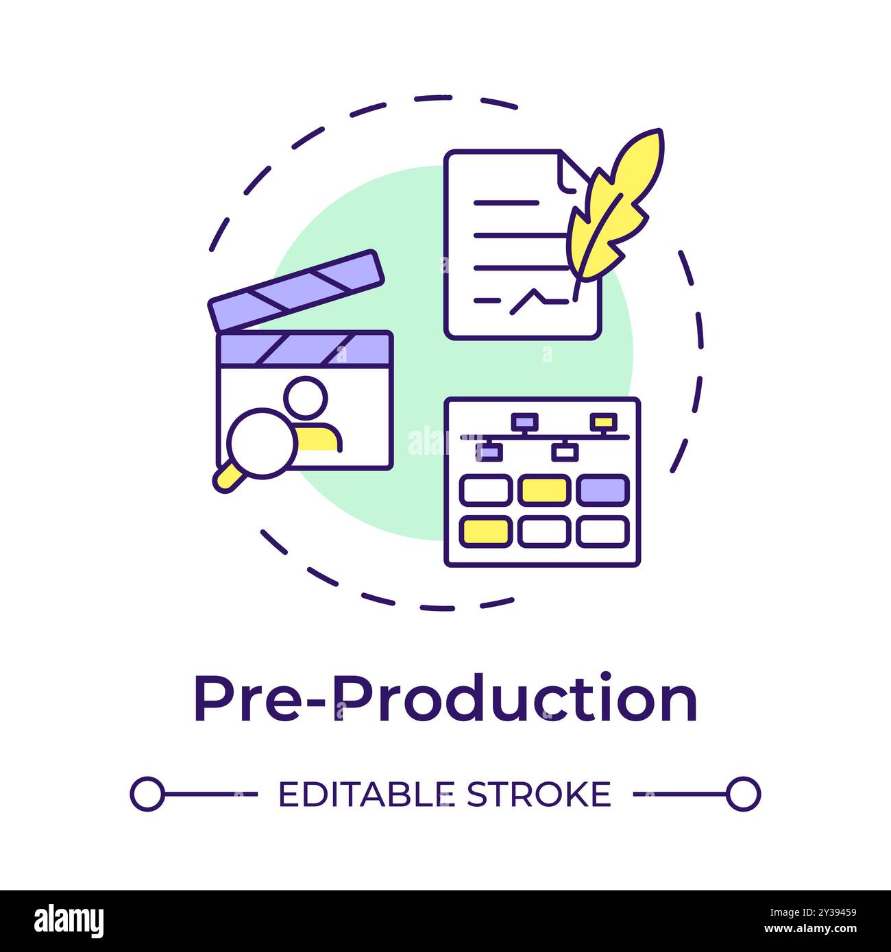 Film pre-production multi color concept icon Stock Vector Image & Art ...