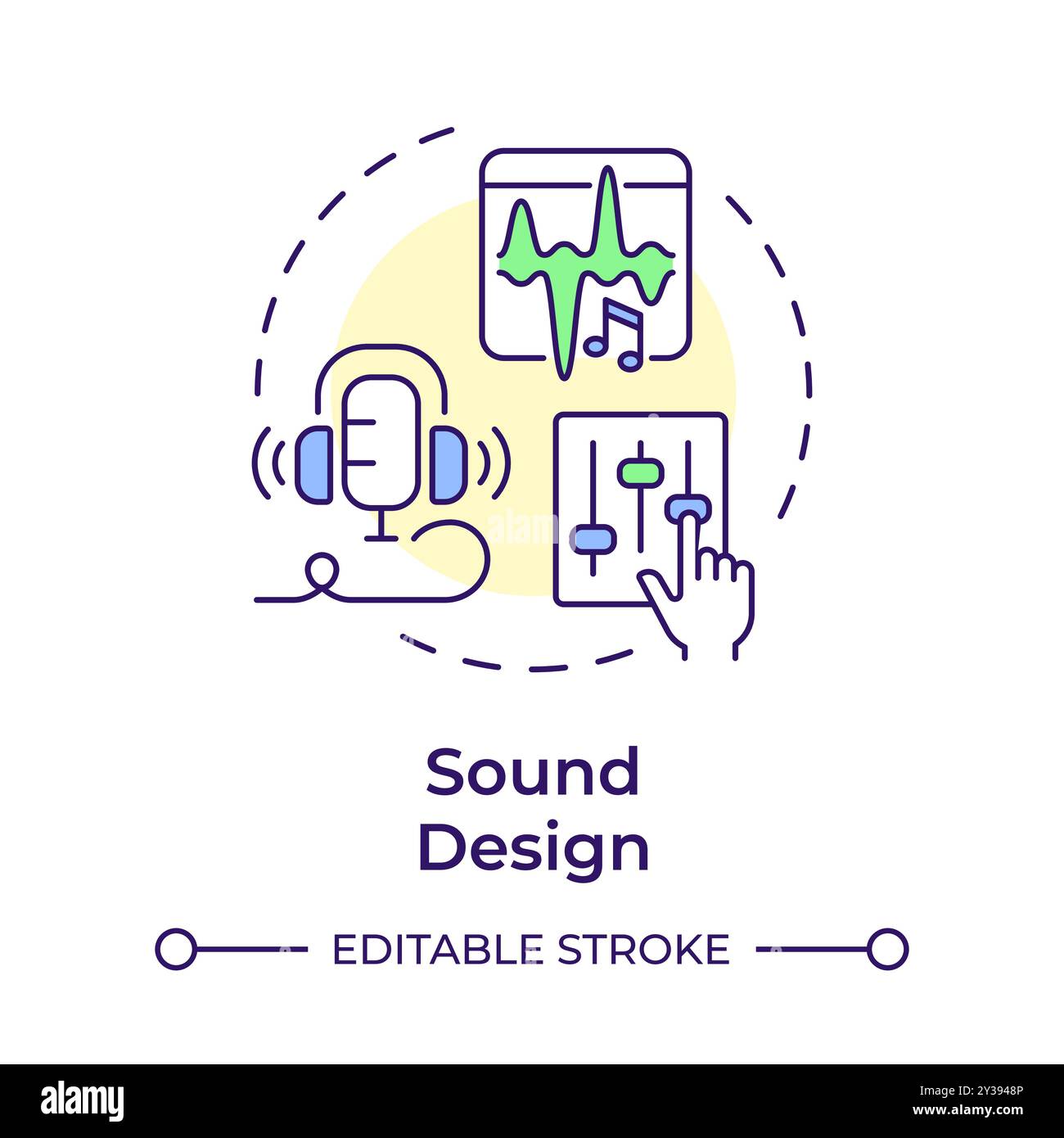 Sound design multi color concept icon Stock Vector Image & Art - Alamy
