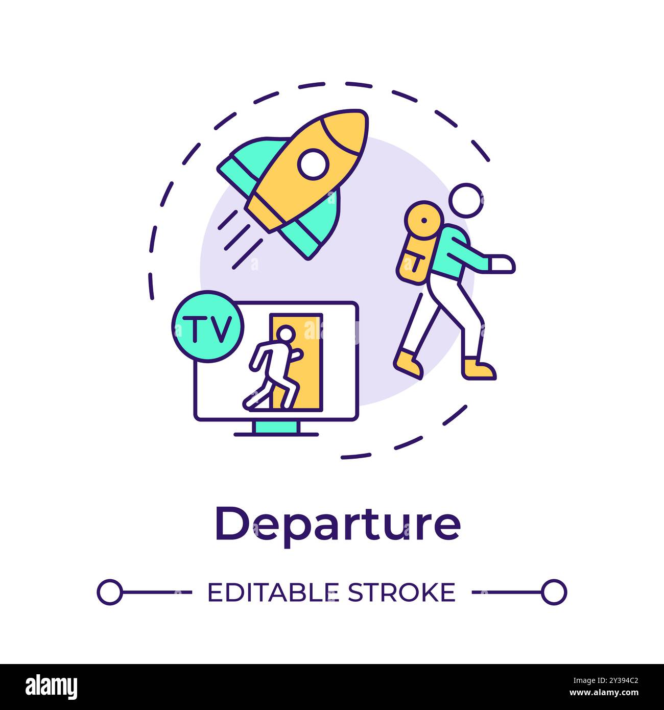 Character departure multi color concept icon Stock Vector Image & Art ...