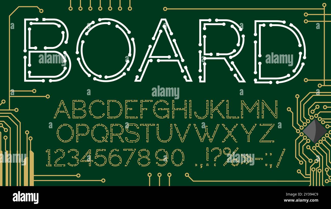 Computer circuit board letters Stock Vector Images - Alamy