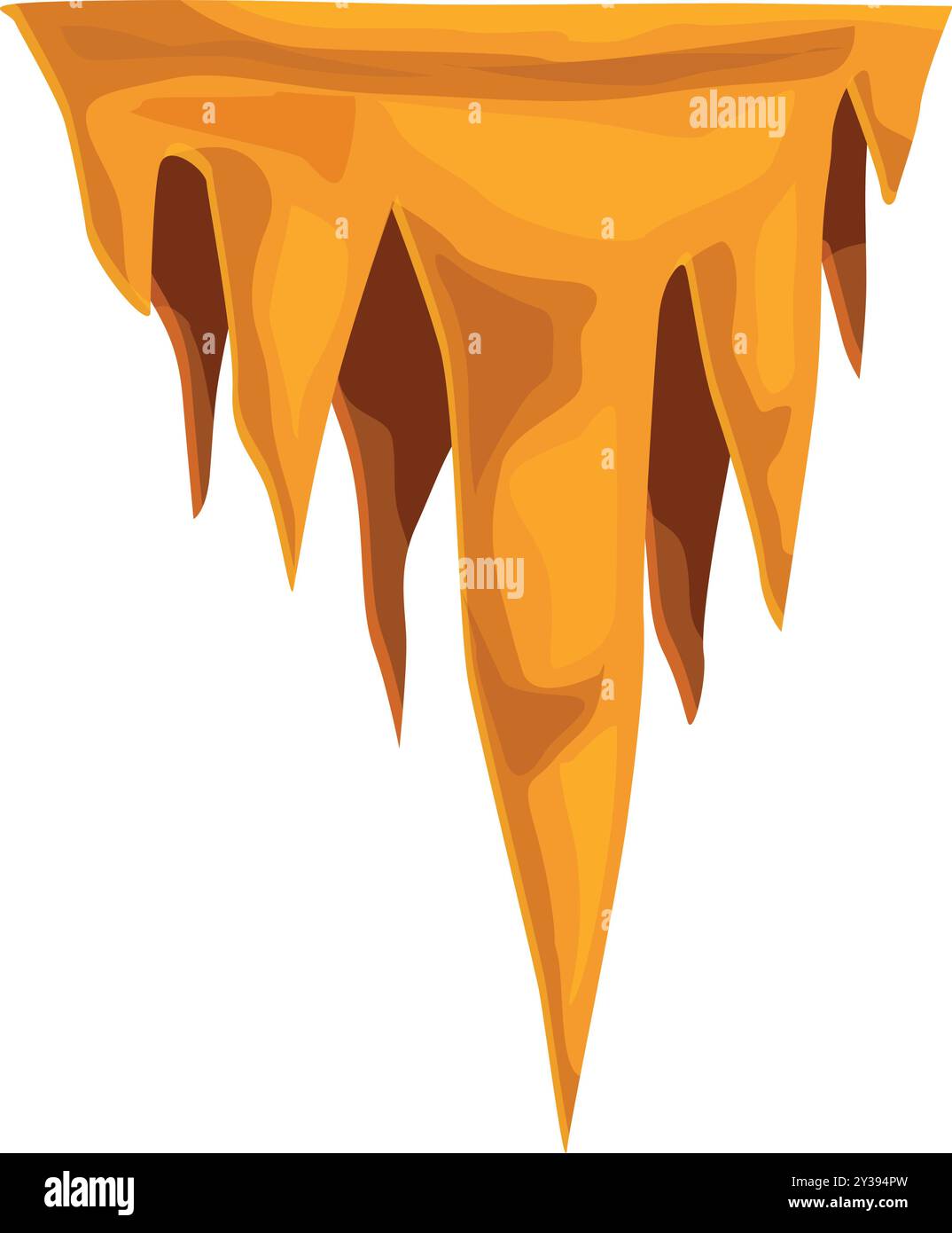 Cartoon stalactite dripping down from the ceiling of a cave, creating a ...