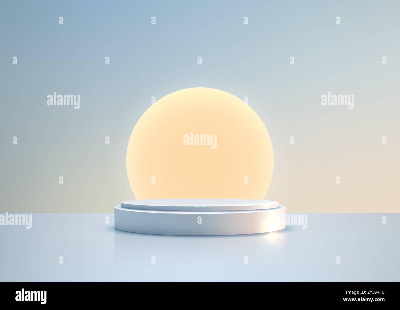 Elegant Minimalist 3D Circular Podium with Soft Lighting, Perfect for ...