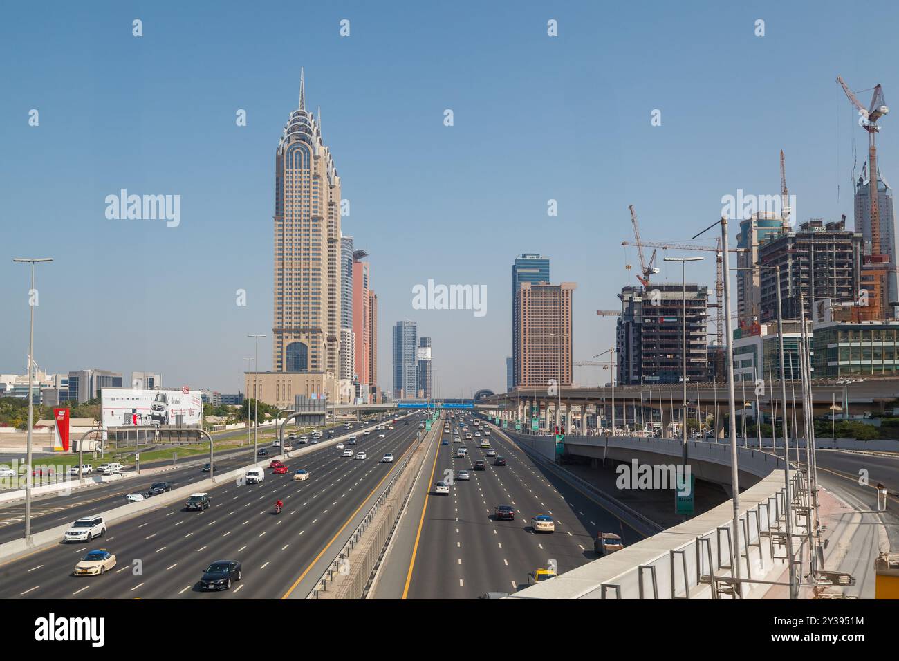 The Skyline with the Al Kazim towers in Dubai, United Arab Emirates ...