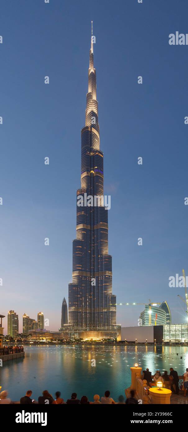 The Burj Khalifa modern tower skyscraper tower in sunny day in Dubai ...