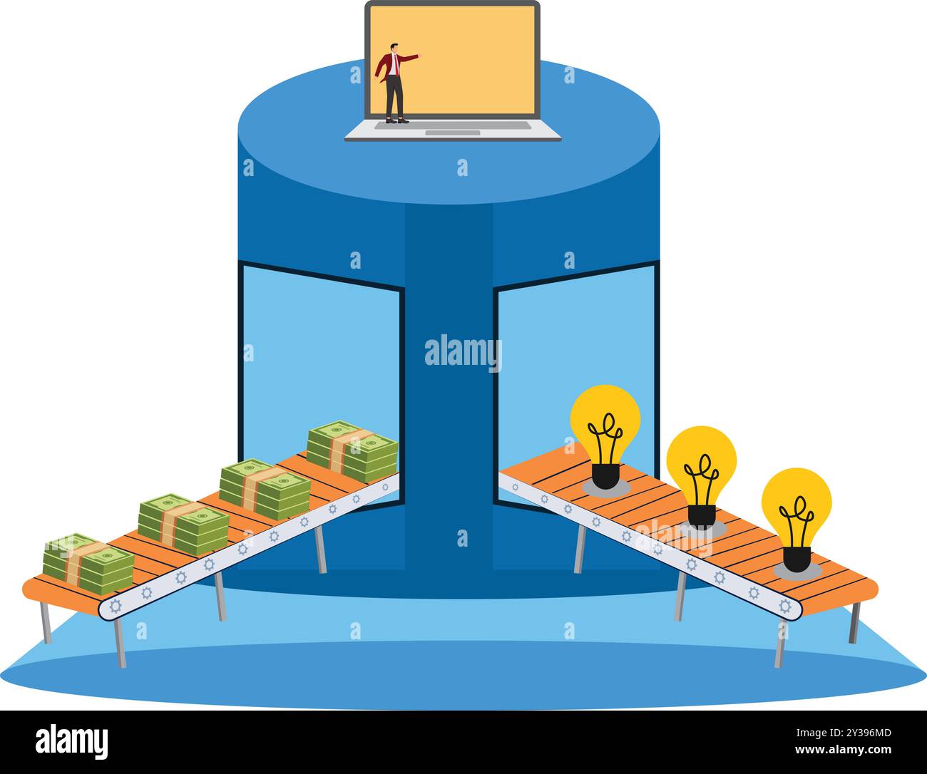Production Profit, Production line Business man Stock Vector Image ...