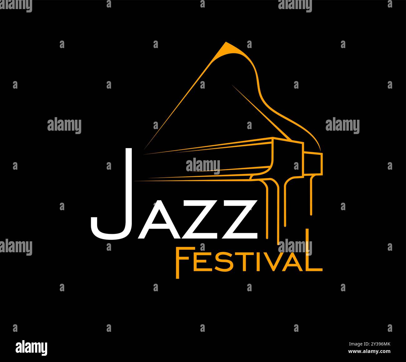 Jazz music icon for festival or live concert with piano silhouette ...